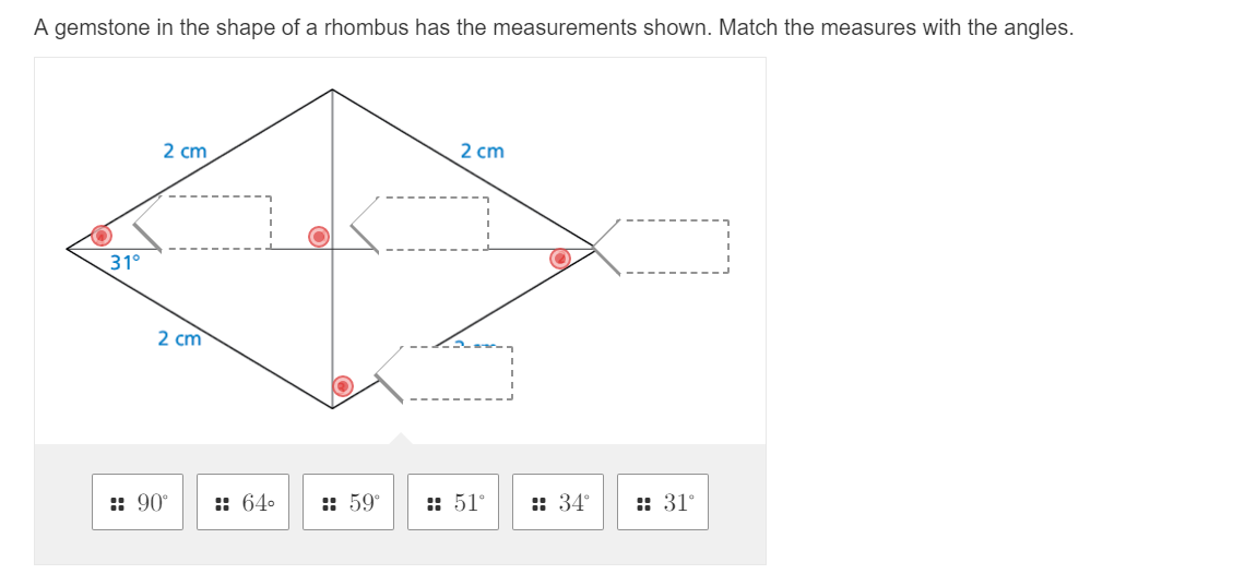 Solved A gemstone in the shape of a rhombus has the | Chegg.com