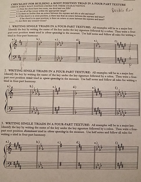 Double Root CHECKLIST FOR BUILDING A ROOT POSITION | Chegg.com