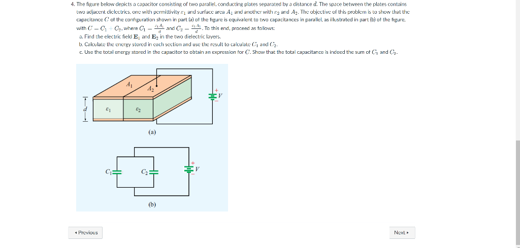 Solved 4. The figure below depicts a capacitor consisting of | Chegg.com