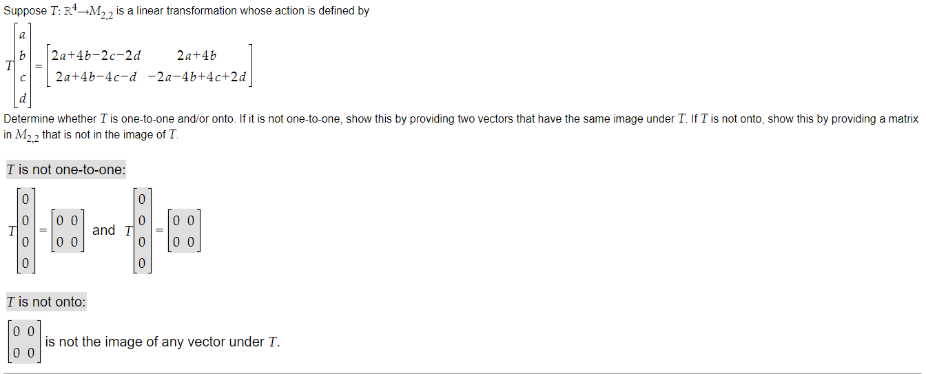 Solved Suppose T: R4–M22 is a linear transformation whose | Chegg.com