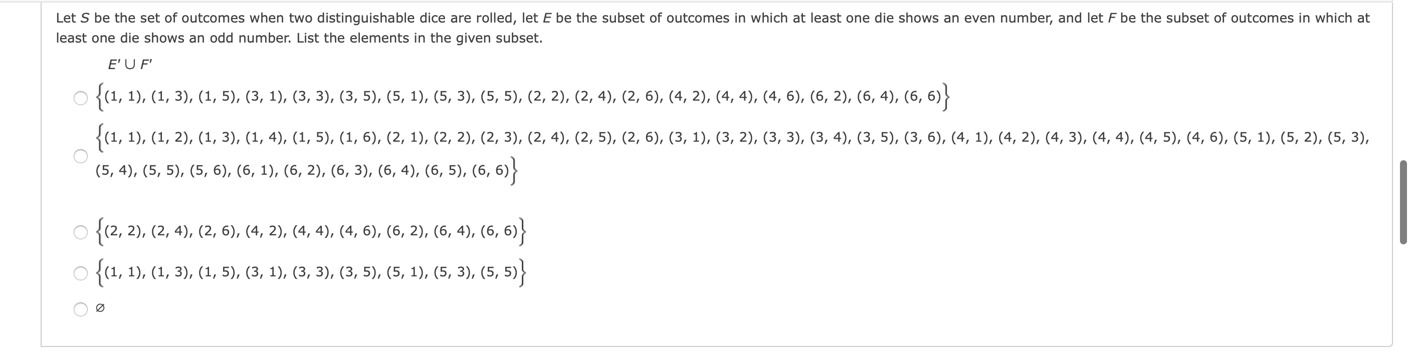 Solved Let S be the set of outcomes when two distinguishable | Chegg.com