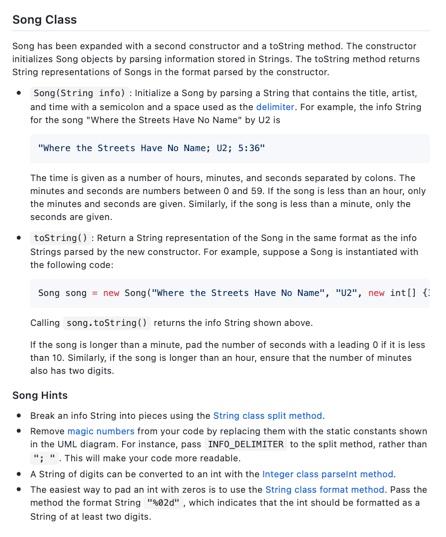 Solved 11 11 Song -title: String -artist: String -time: | Chegg.com