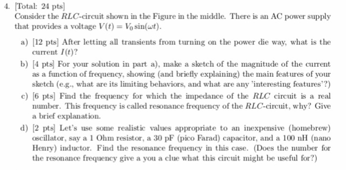 Solved Figure: RLC-circuit (problem 4) | Chegg.com