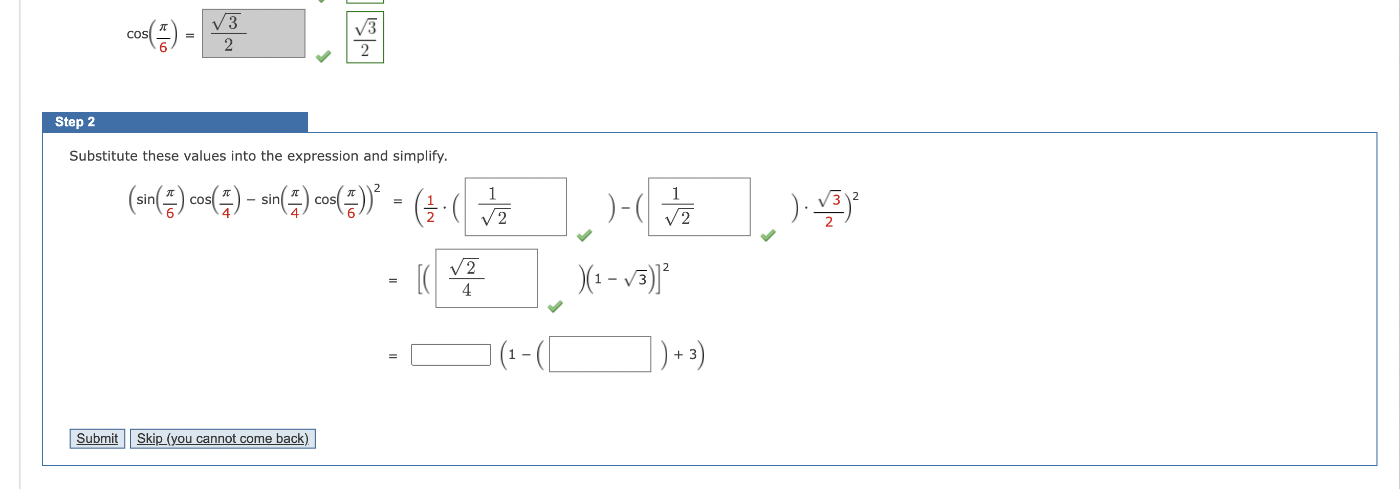 Solved Substitute these values into the expression and | Chegg.com