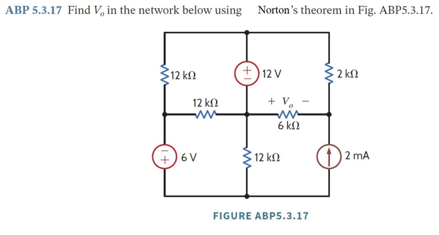 Solved ABP 5.3.17 Find Vo in the network below using | Chegg.com