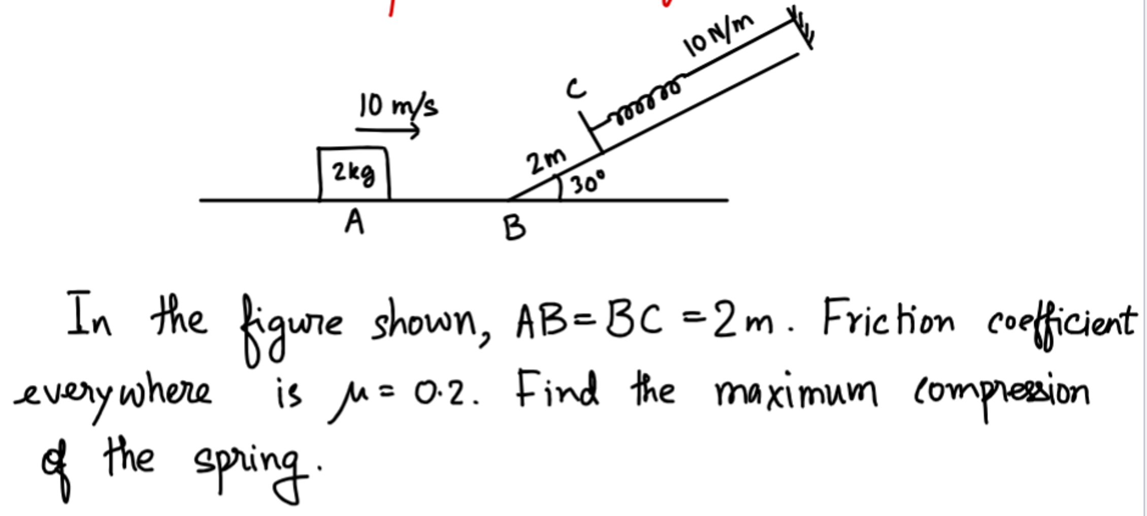 Solved In the figure shown, AB=BC=2m. ﻿Friction | Chegg.com