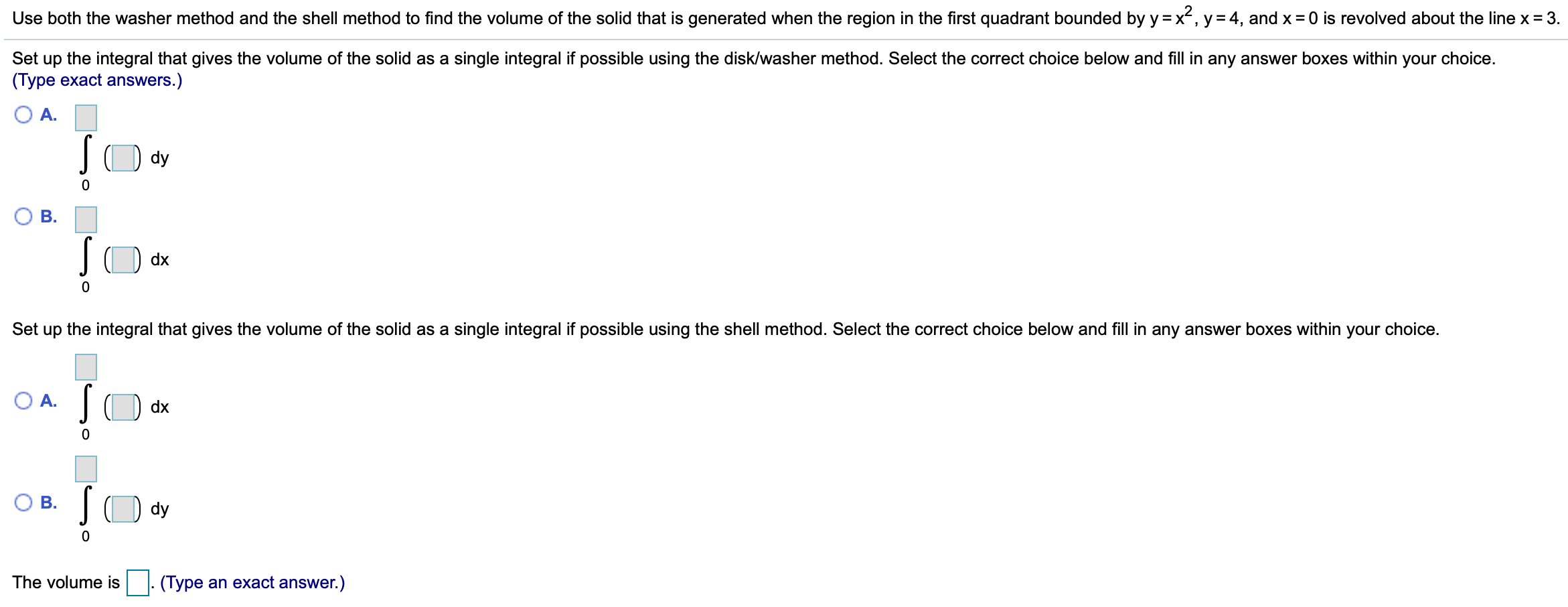 Solved Use both the washer method and the shell method to | Chegg.com