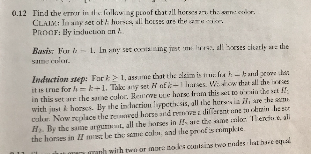 Solved 0.12 Find the error in the following proof that all | Chegg.com