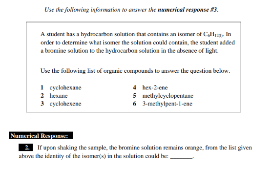 Solved Use the following information to answer the numerical | Chegg.com