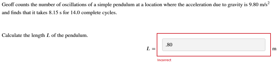 Solved Geoff counts the number of oscillations of a simple | Chegg.com