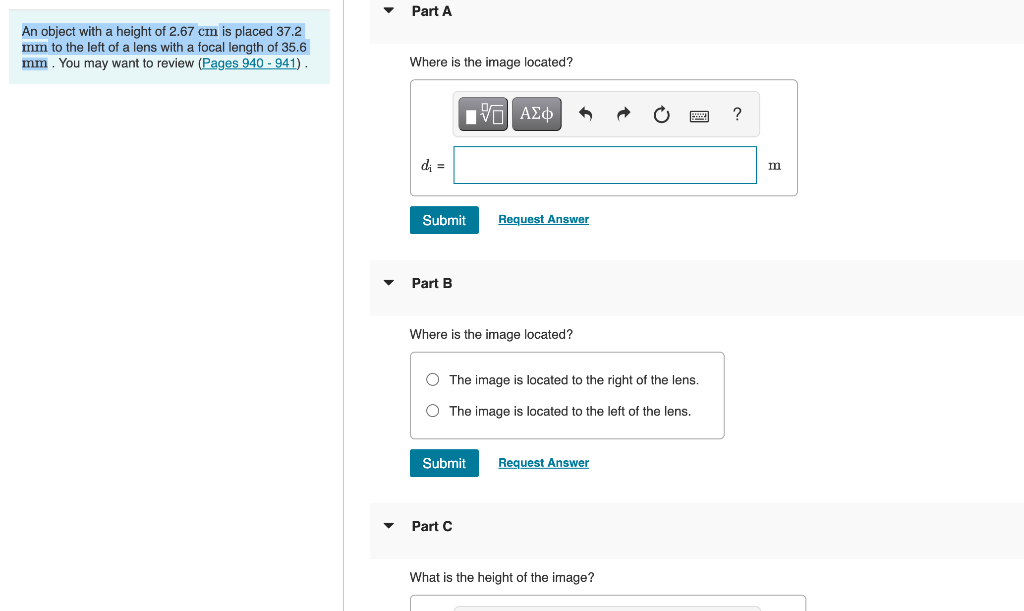 Solved Part A An object with a height of 2.67 cın is placed | Chegg.com