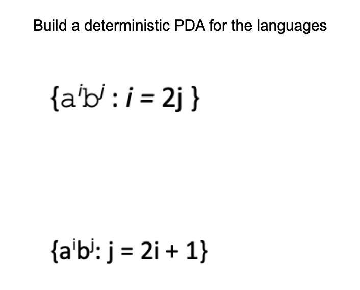 Solved Build a deterministic PDA for the languages | Chegg.com