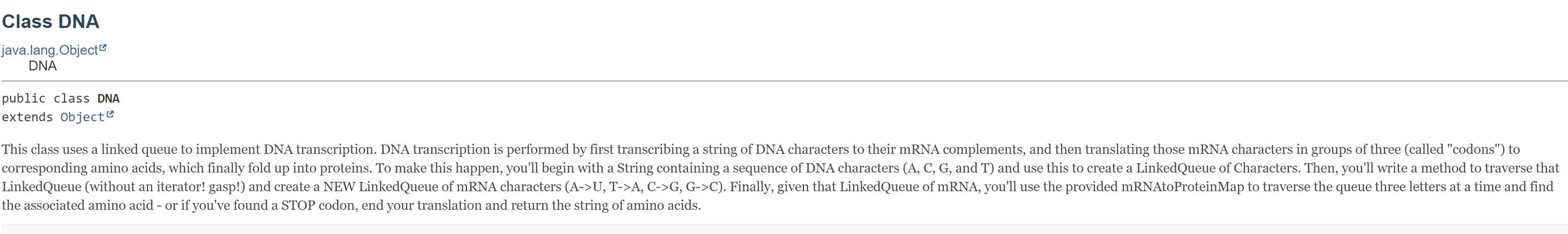 Solved Class Dna Javalangobject Dna Public Class Dna 3308