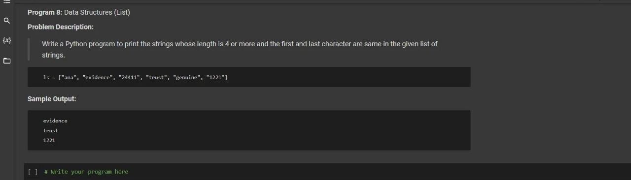 Solved Program 8: Data Structures (List) Problem | Chegg.com