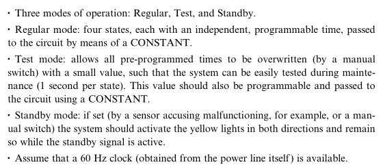 Solved Design and implement a code for a FSM Traffic Light | Chegg.com