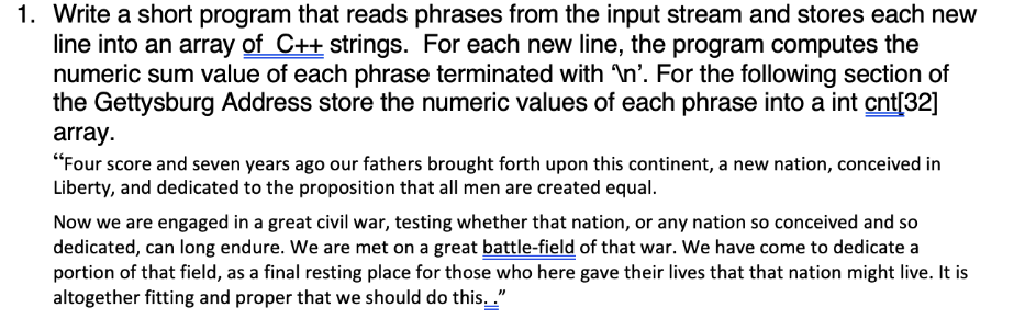 Solved 1. Write a short program that reads phrases from the | Chegg.com