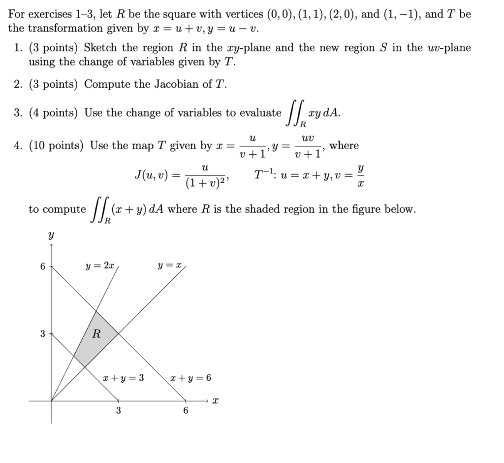 Solved For exercises 1–3, let R be the square with vertices | Chegg.com