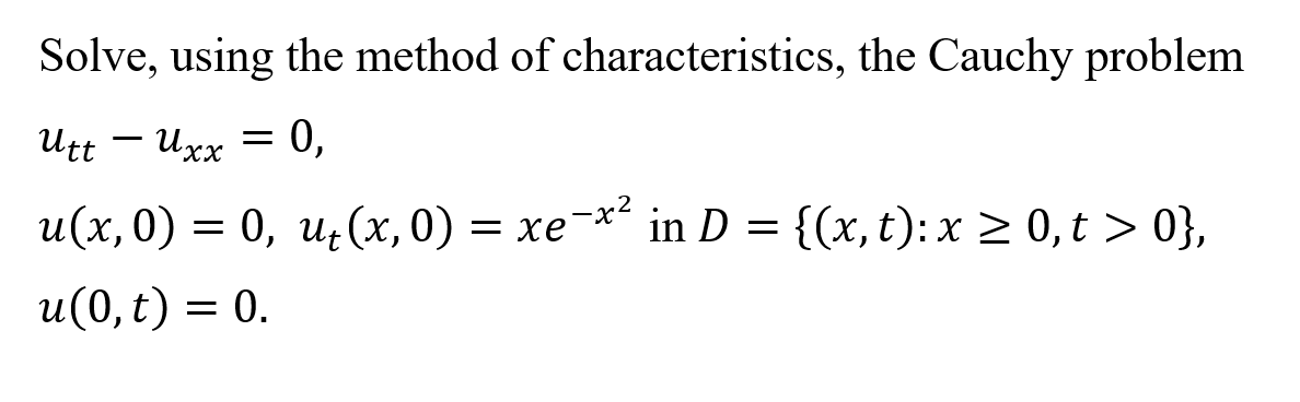 Solved Solve, using the method of characteristics, the | Chegg.com