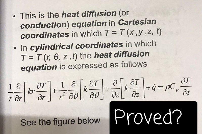 Solved • This is the heat diffusion (or conduction) equation | Chegg.com
