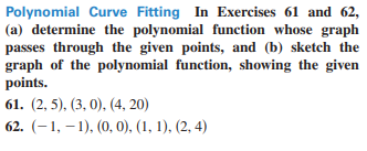 Solved Polynomial Curve Fitting In Exercises 61 and 62, (a) | Chegg.com