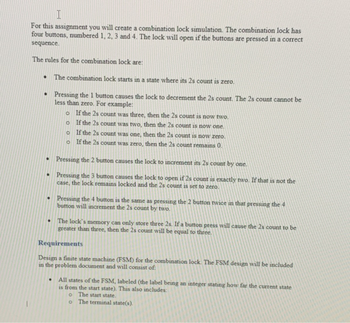 Solved or this assignment you will create a combination lock | Chegg.com