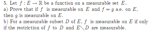 Solved 5. Let f: E - R be a function on a measurable set E. | Chegg.com