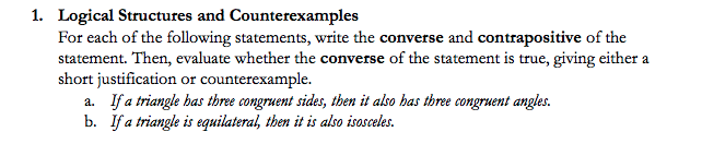 Solved 1. Logical Structures and Counterexamples For each of | Chegg.com