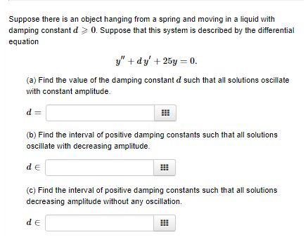 Solved Suppose there is an object hanging from a spring and | Chegg.com