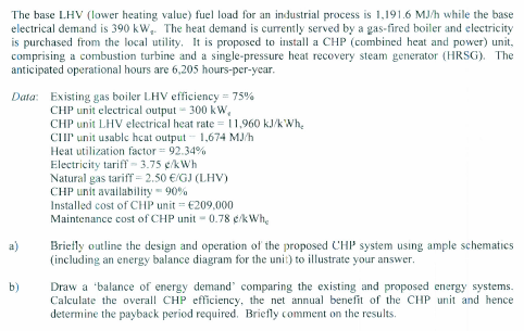 The base LHV (lower heating value) fuel load for an | Chegg.com