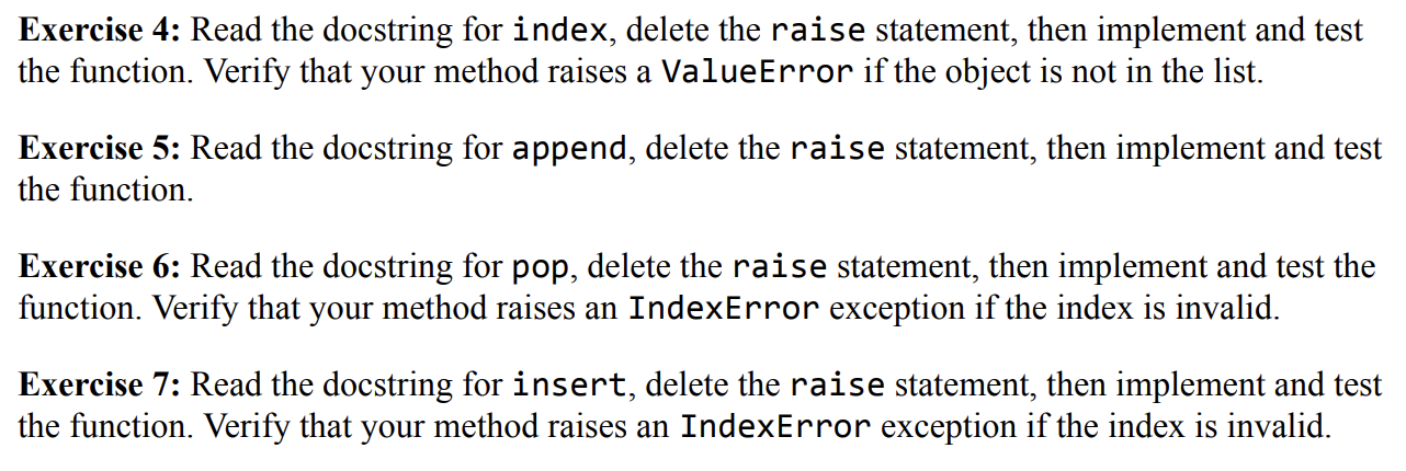 Solved i am not sure how to do implement exercises 4 - 7 in | Chegg.com
