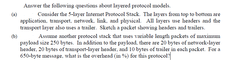 Solved Answer the following questions about layered protocol | Chegg.com