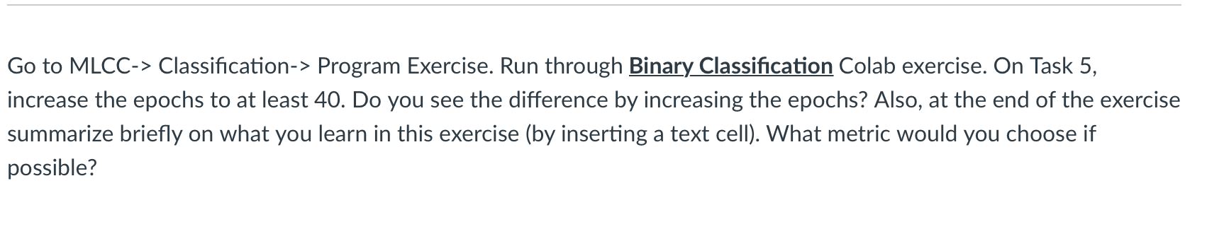 Solved Go to MLCC-> Classification-> Program Exercise. Run | Chegg.com Solved Go to MLCC-> Classification-> Program Exercise. Run | Chegg.com