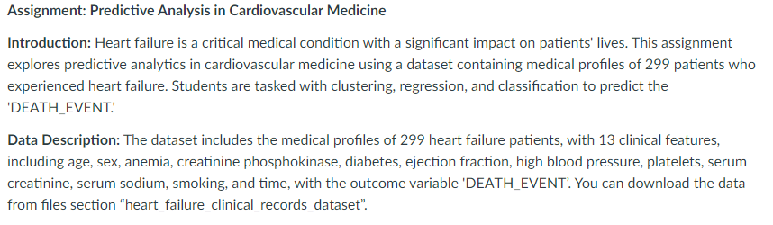 Solved Assignment: Predictive Analysis in Cardiovascular | Chegg.com