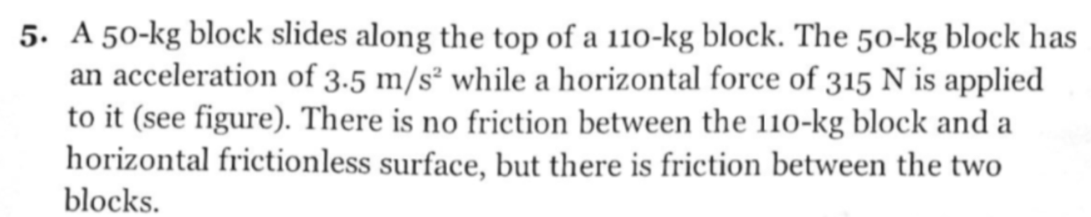 A 50-kg ﻿block slides along the top of a 110-kg | Chegg.com