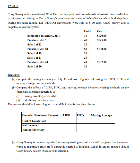 Solved (a) Compute the ending inventory at July 31 and cost | Chegg.com