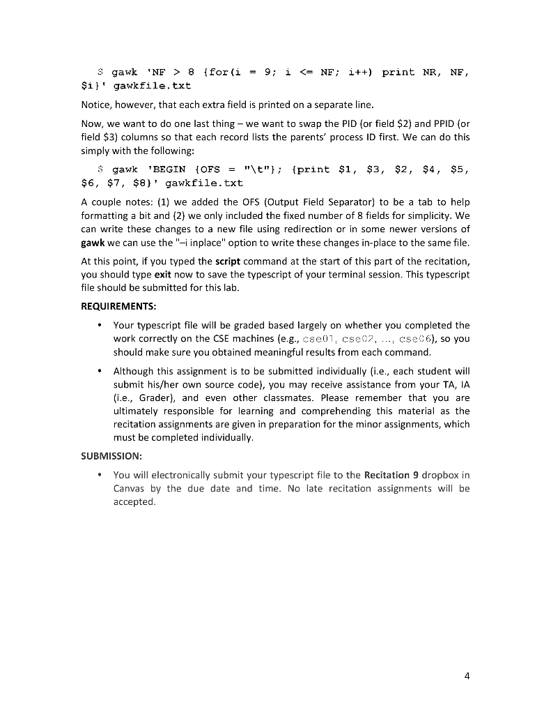 RECITATION DESCRIPTION: The purpose of this | Chegg.com