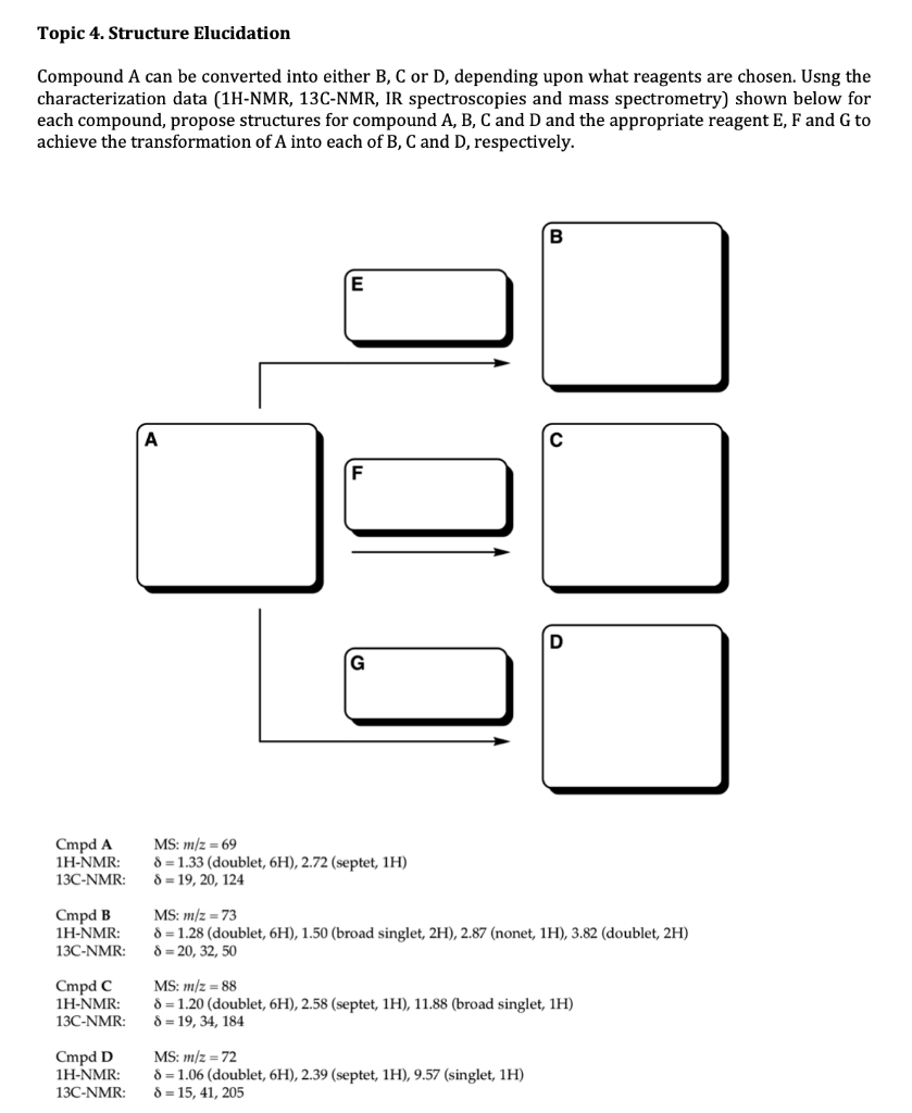 Solved Topic 4. Structure Elucidation Compound A can be | Chegg.com