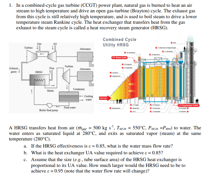Solved 1. In a combined-cycle gas turbine (CCGT) power | Chegg.com