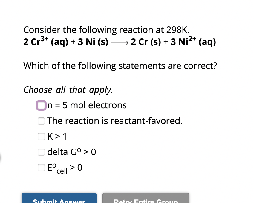 Solved Consider the following reaction at | Chegg.com
