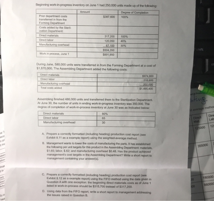 Solved Beginning work-in-progress inventory on June 1 had | Chegg.com