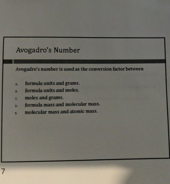 Solved Avogadro's Number Avogadro's number is used as the | Chegg.com