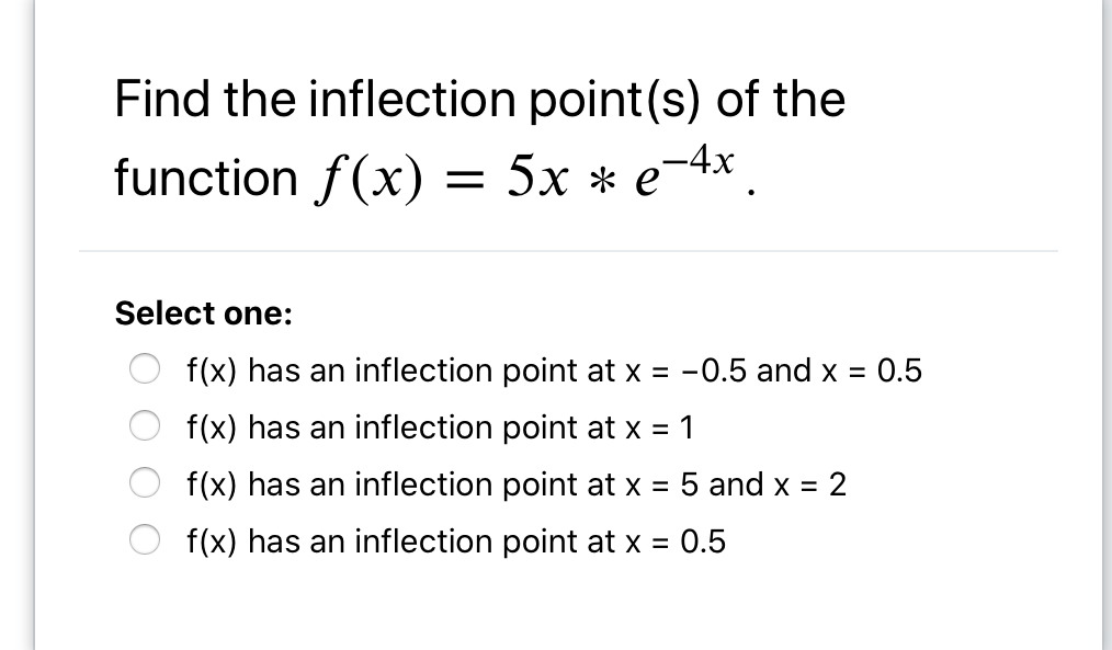 Solved Find the inflection point(s) of the function f(x) = | Chegg.com