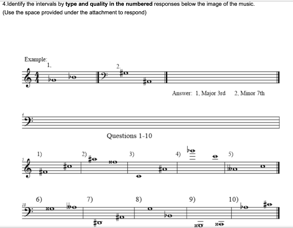 H. Identify the intervals by type and quality in the | Chegg.com
