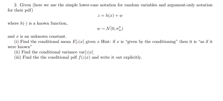 Solved 2. Given (here we use the simple lower-case notation | Chegg.com