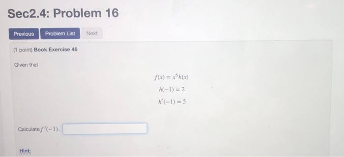 Solved Sec2.5: Problem 18 Previous Problem List 1 point) | Chegg.com