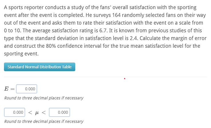 Solved A sports reporter conducts a study of the fans' | Chegg.com