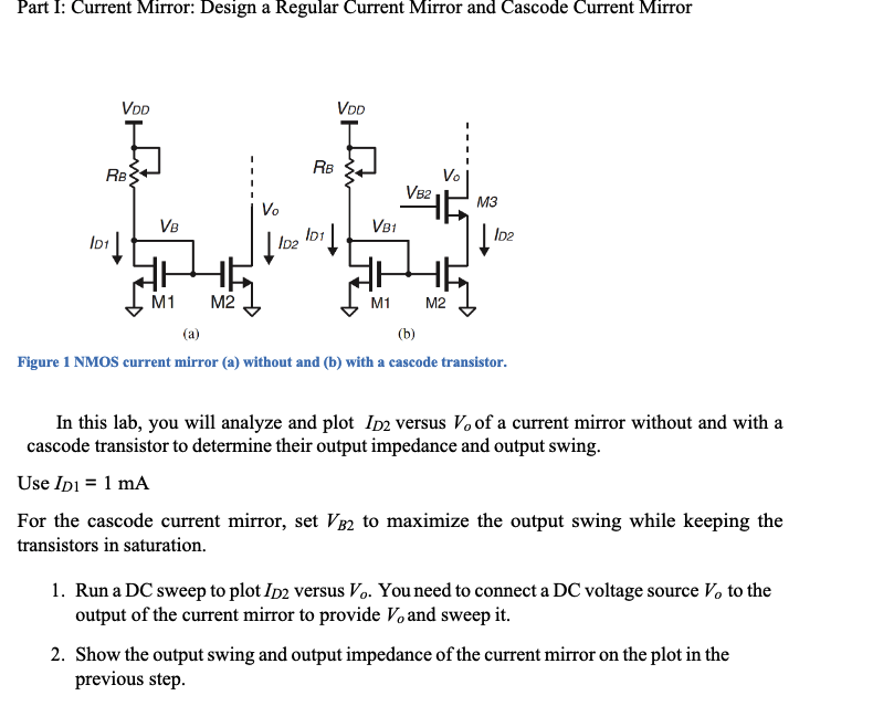 Part I: Current Mirror: Design a Regular Current | Chegg.com