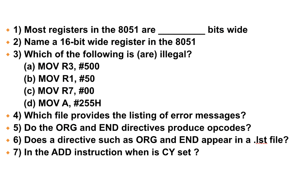 Solved 8) What is the value of the CY flag after the | Chegg.com