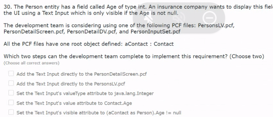 Solved 30. The Person entity has a field called Age of type | Chegg.com