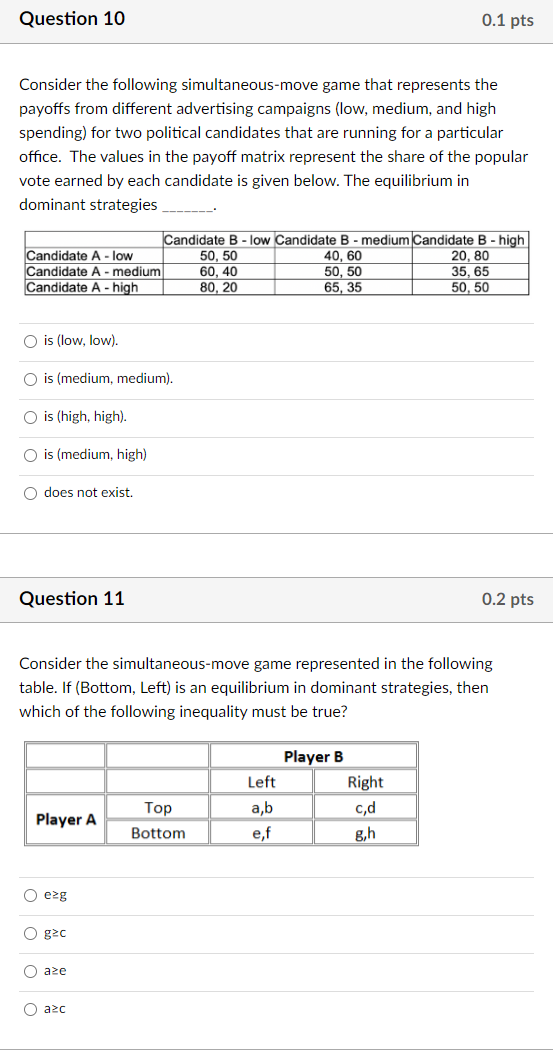 Solved Consider the following simultaneous-move game that | Chegg.com